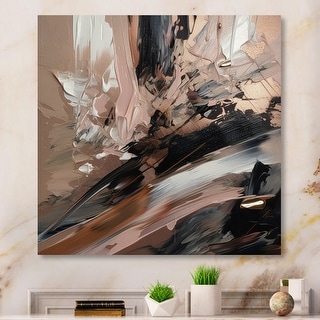 Designart "Brown And Black Beyond Boundaries Ii" Abstract Wall Art For Living Room - Bed Bath ...